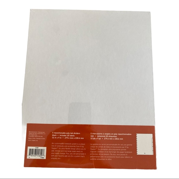 Staples | Office | Staples Arc Notebook System Paper Poly Dividers ...